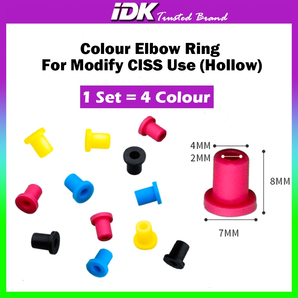 Colorful Elbow Ring (Hollow) For Modify CISS Accessories (4pcs Colour ...