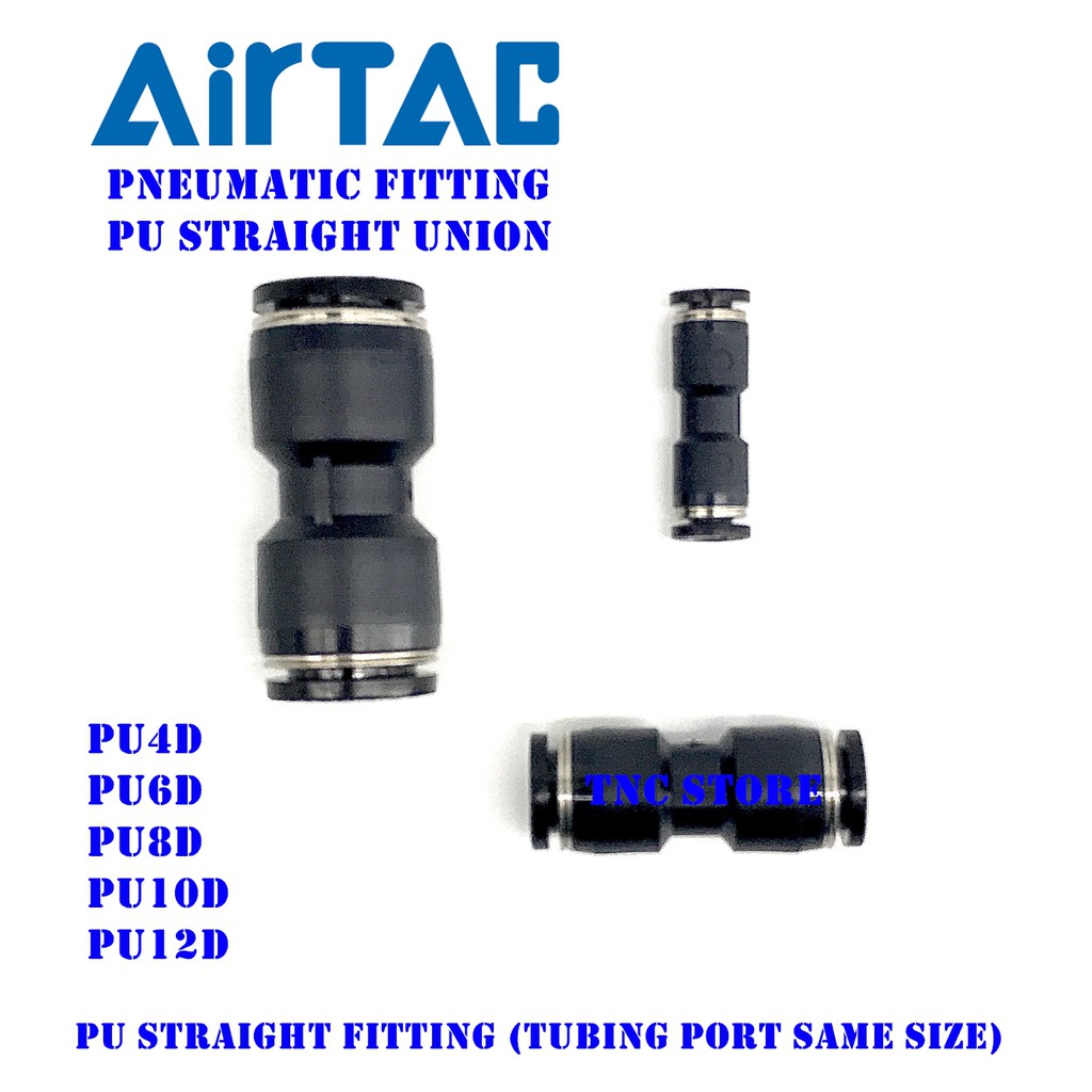AirTac Pneumatic Fitting PU Straight Union PU4D PU6D PU8D PU10D PU12D ...