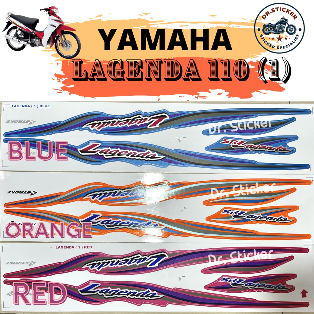 YAMAHA SR LAGENDA (1) LAGENDA105 SRL105 4 STROKE STRIPE STICKER STIKER ...