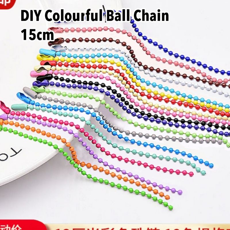 Colorful Ball Chain DIY Round Bead Key chain pendant Chain Connector ...