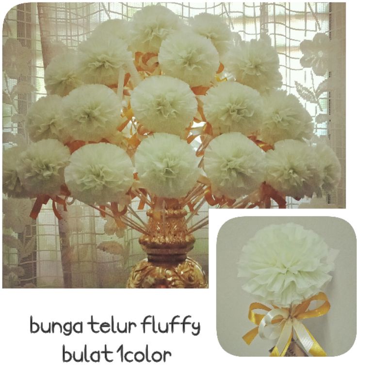 Bunga telur kembang * bunga telur fluffy bulat * Bunga Pahar Pelamin ...