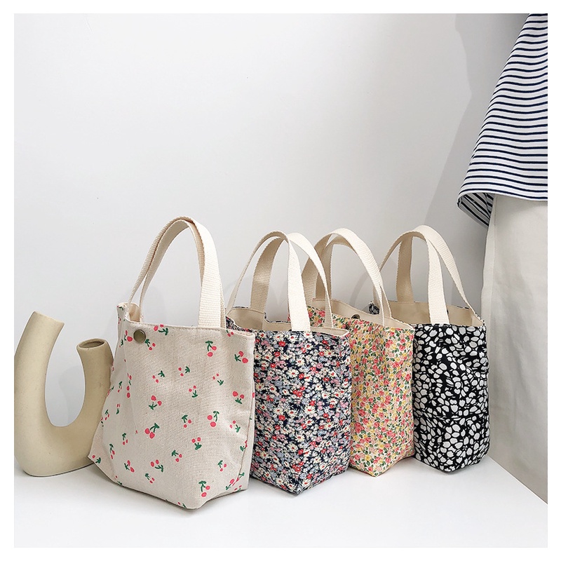 New Korean Mini Bag Floral Small Bag Copper Buckle Double Sided Cute ...