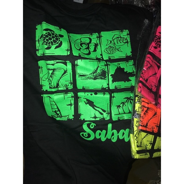 Baju T-shirt Borneo Unisex Corak Sabah 🔥🔥🔥 neon baju sabah | Shopee ...