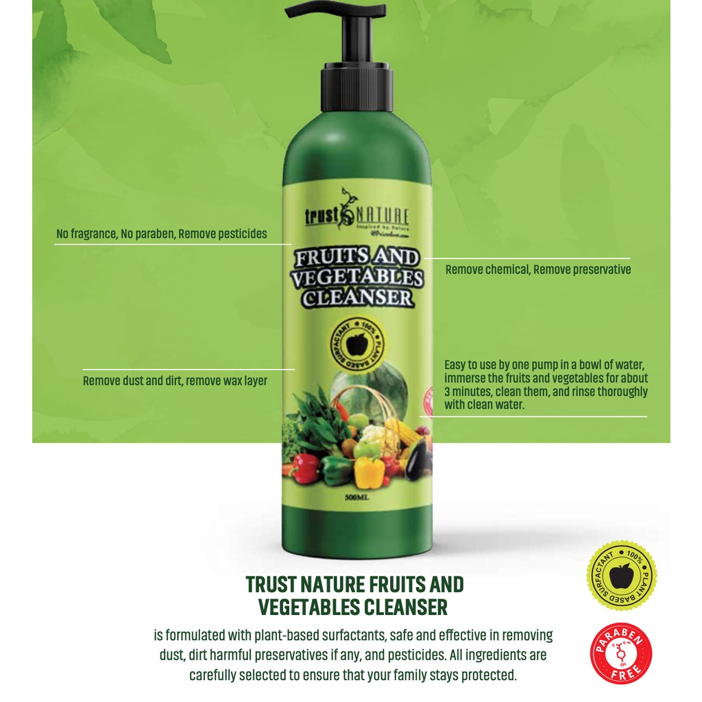 TRUST NATURE FRUITS AND VEGETABLES CLEANSER 500ML | Shopee Malaysia