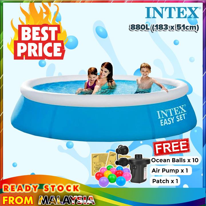 INTEX 28101(NP78)EASY SET Swimming Pool 183x51cm Large Size Inflatable ...