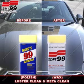 Soft 99 Cleaner & Polish Luster / Meta Clean Wax with Sponge 530 ml ...