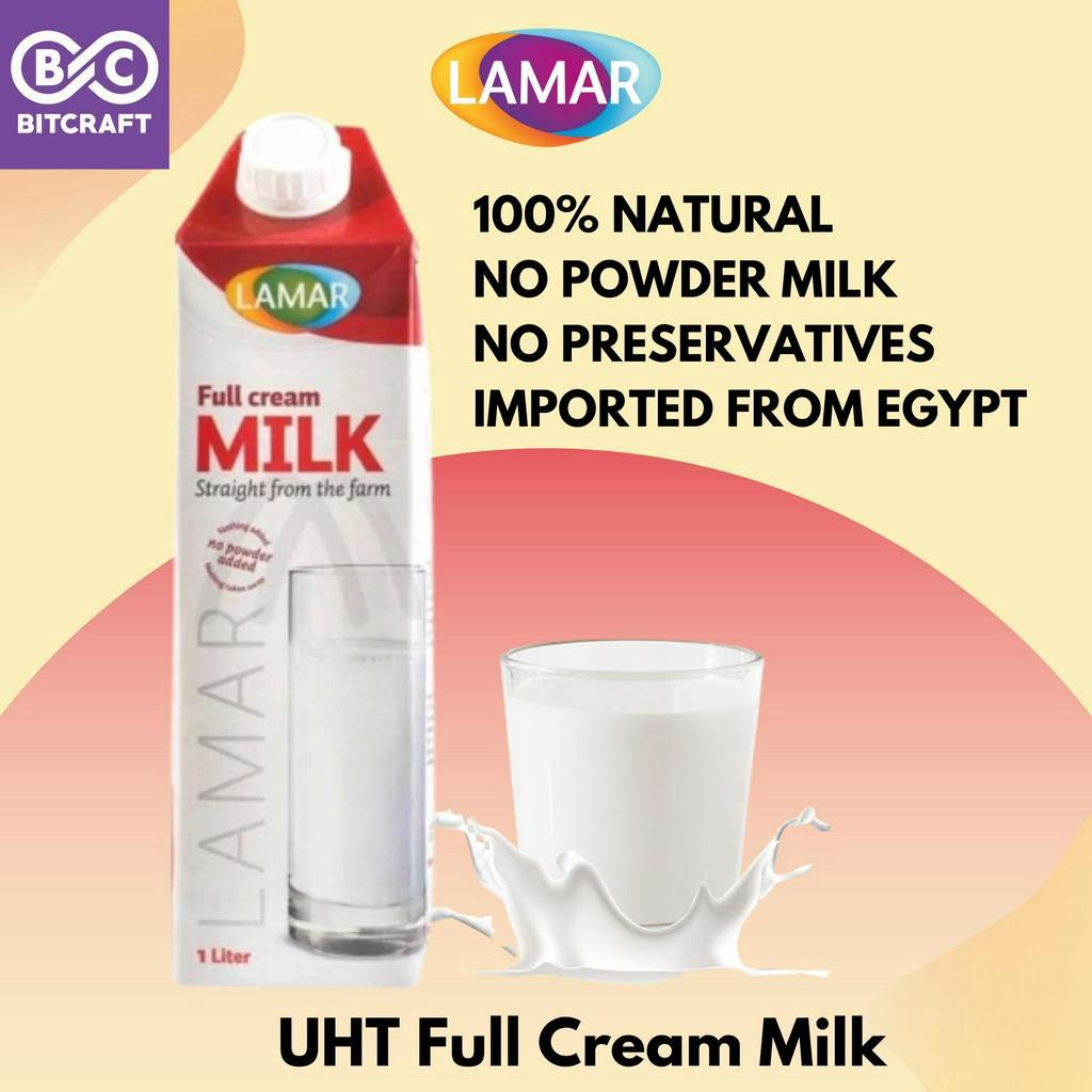 LAMAR UHT Full Cream Milk 1L Imported From Egypt Susu Lembu Penuh Krim ...
