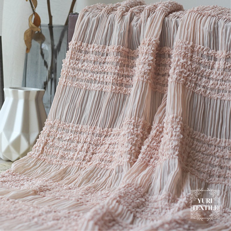 Premium Pleated Chiffon Fabric with Ruffle Details / Kain Chiffon Ropol ...