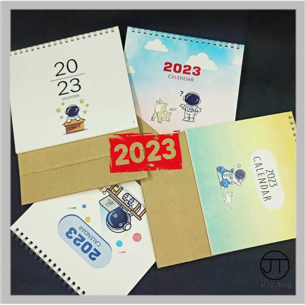 Year 2023 Table Calendar Cute Kraft Stand Space Wanderer Series Desk ...