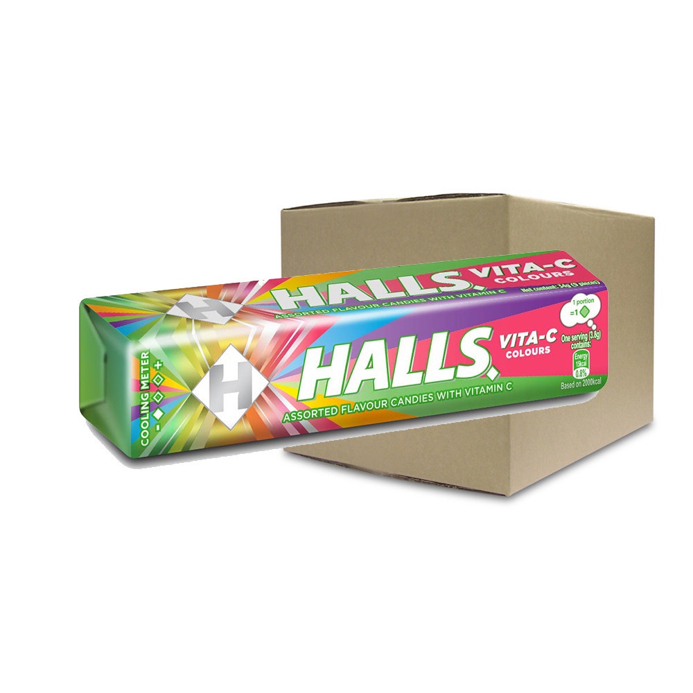 Halls Stick Vita-C Colours Assorted Flavoured Candy With Vitamin C ...