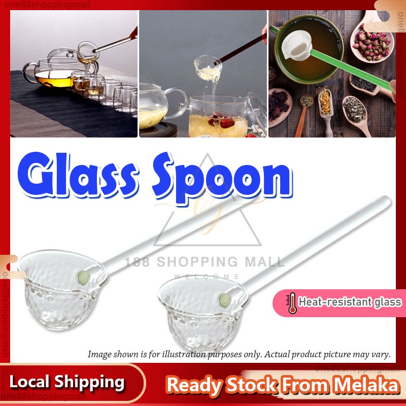 Japanese Style Glass Tea Spoon Long Handle Heat-resistant Tea Dispenser ...