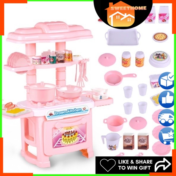 EcoToy Y813 Pretend Kitchen Toys Set Cooking Mainan Anak Masak Rumah ...