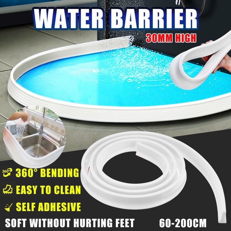 Water Stopper Water Retaining Strip Barrier Bathroom Shower Kitchen ry ...