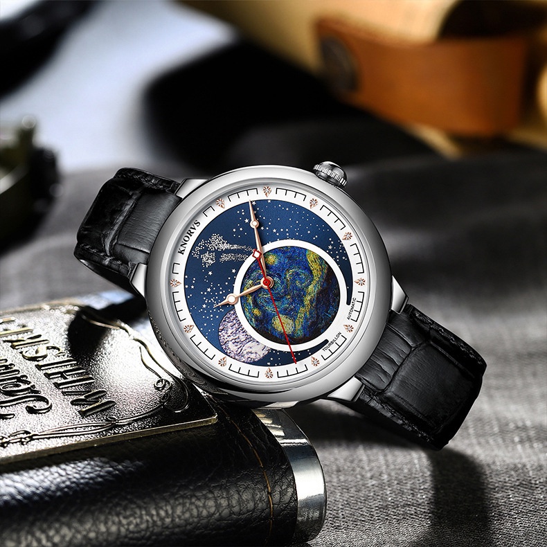 Knorvs karnowis brand Earth Star Swiss mechanical watch waterproof men ...