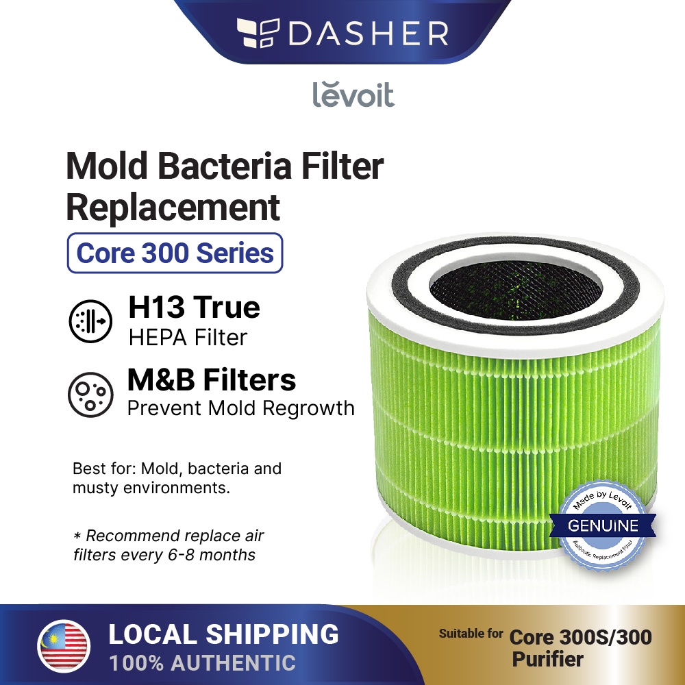 Levoit Core 300/300S Core True HEPA 3-Stage Replacement Filter/Toxin ...