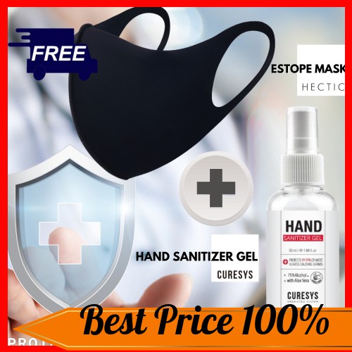 HECTIC ESTOPE MASK + CURESYS Hand Sanitizer bundle Pelitup Muka ...