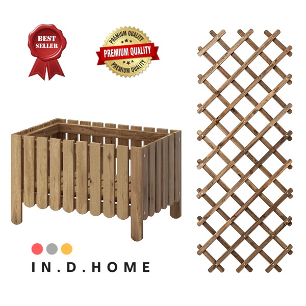 [ IKEA ] ASKHOLMEN - 🔥 Flower Box With Trellis Solid Wood For Outdoor ...