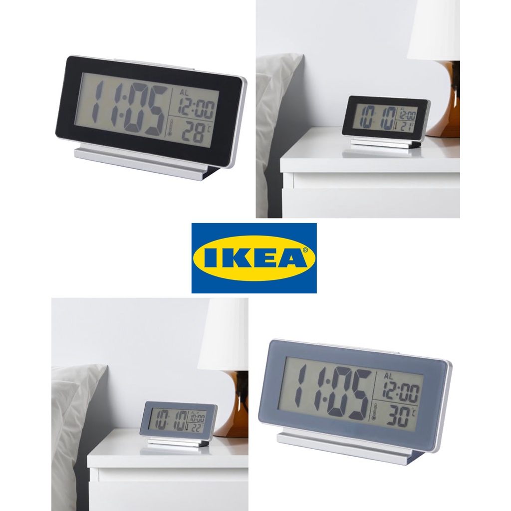 [READY STOCK] IKEA FILMIS CLOCK/THERMOMETER/ALARM WITH LED LIGHT GREY ...
