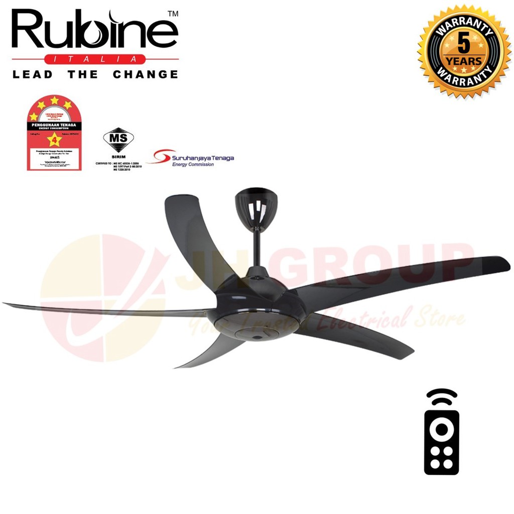 Rubine Decorative Ceiling Fan (56") Rcf-Alto-5Bn-Mb | Shopee Malaysia