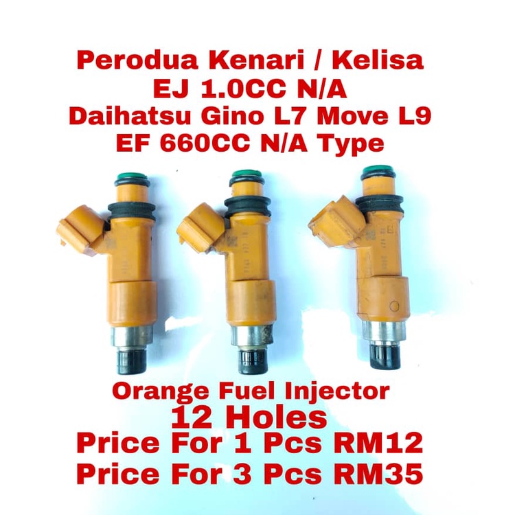 Orange Fuel Injector 12 Holes For Perodua Kenari / Kelisa EJ 1.0CC ...