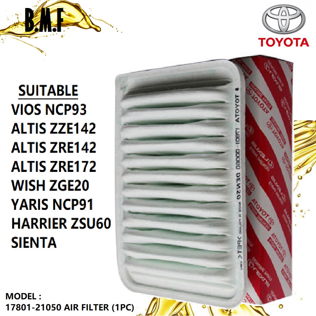 AIR FILTER TOYOTA VIOS NCP93 ALTIS ZZE142 ZRE142 ZRE172 WISH ZGE20 ...