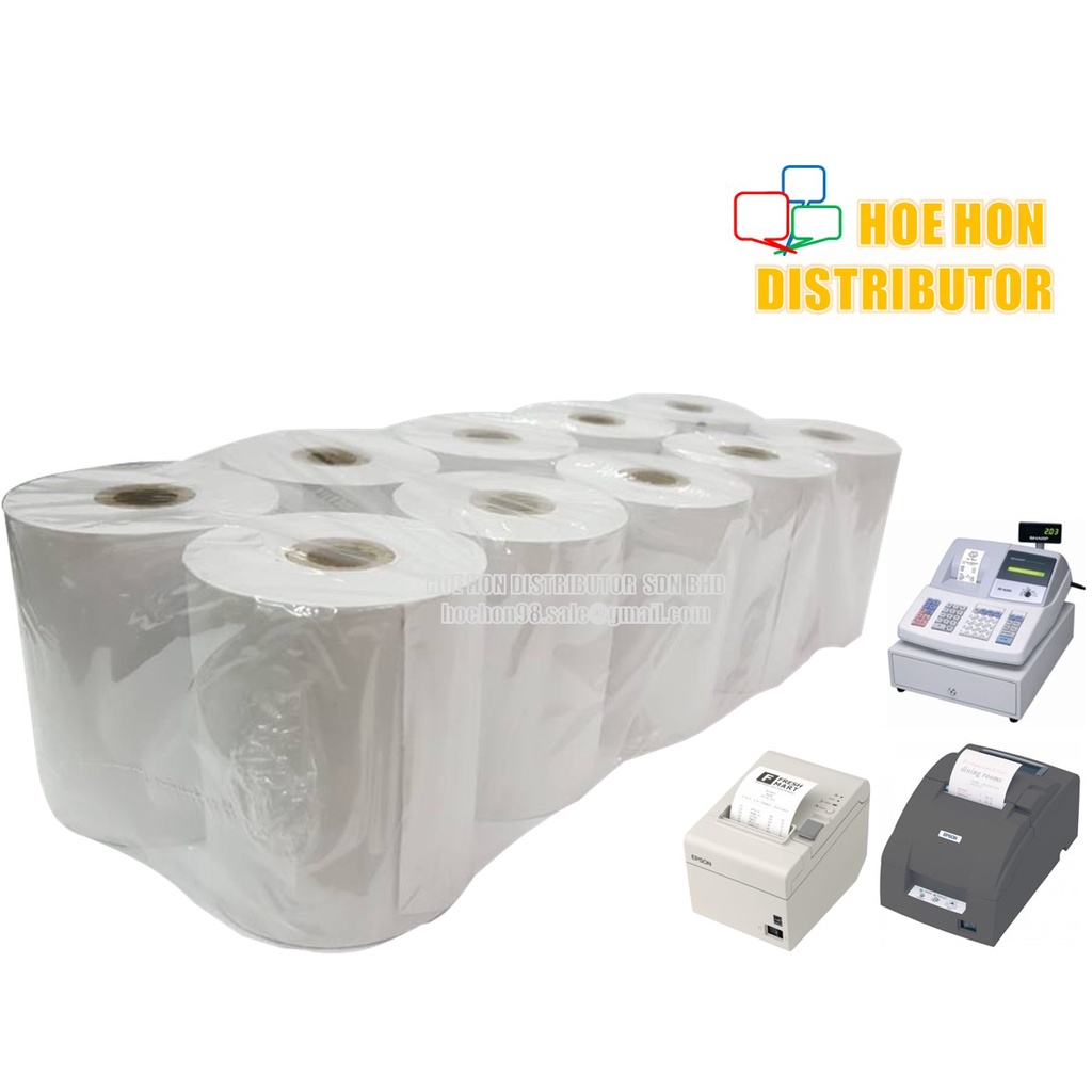 76mm Cash Register Receipt Printer White Paper Roll 76mm x 60mm x 12mm ...