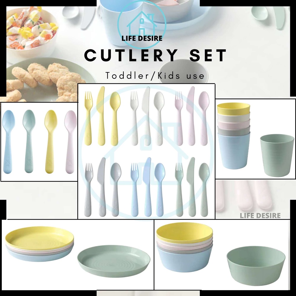 Set kutleri/ 18-piece cutlery set/ Kids cutlery/ Spoon/ Fork/ Knife ...