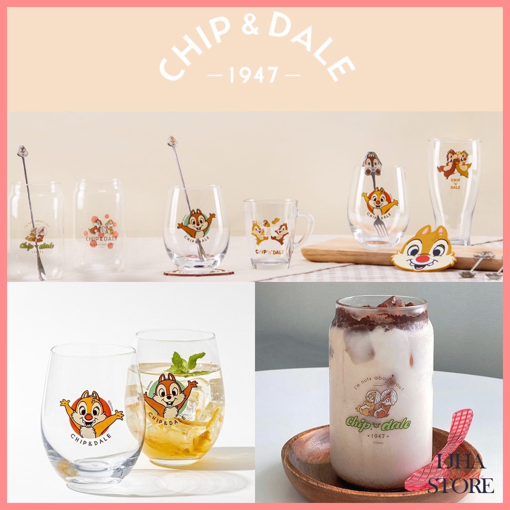 New)DAISO KOREA X Disney Chip&Dale(Chip and Dale)(Chip n Dale) Glass ...