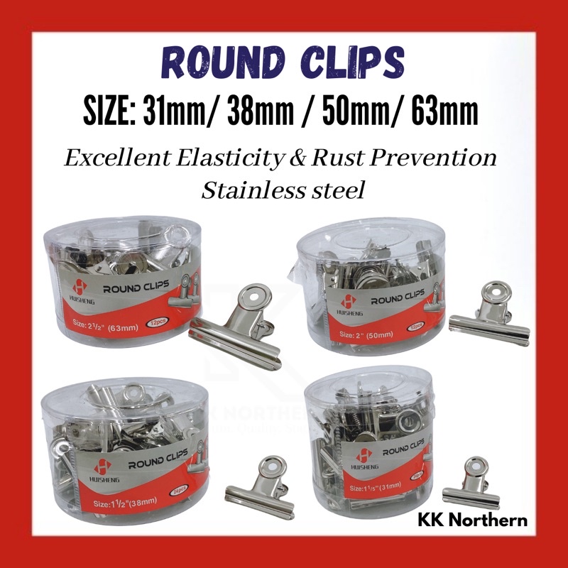 (Box) Spring Clip /Round Clip Paper Clamp Binder Clip /Bulldog Paper ...