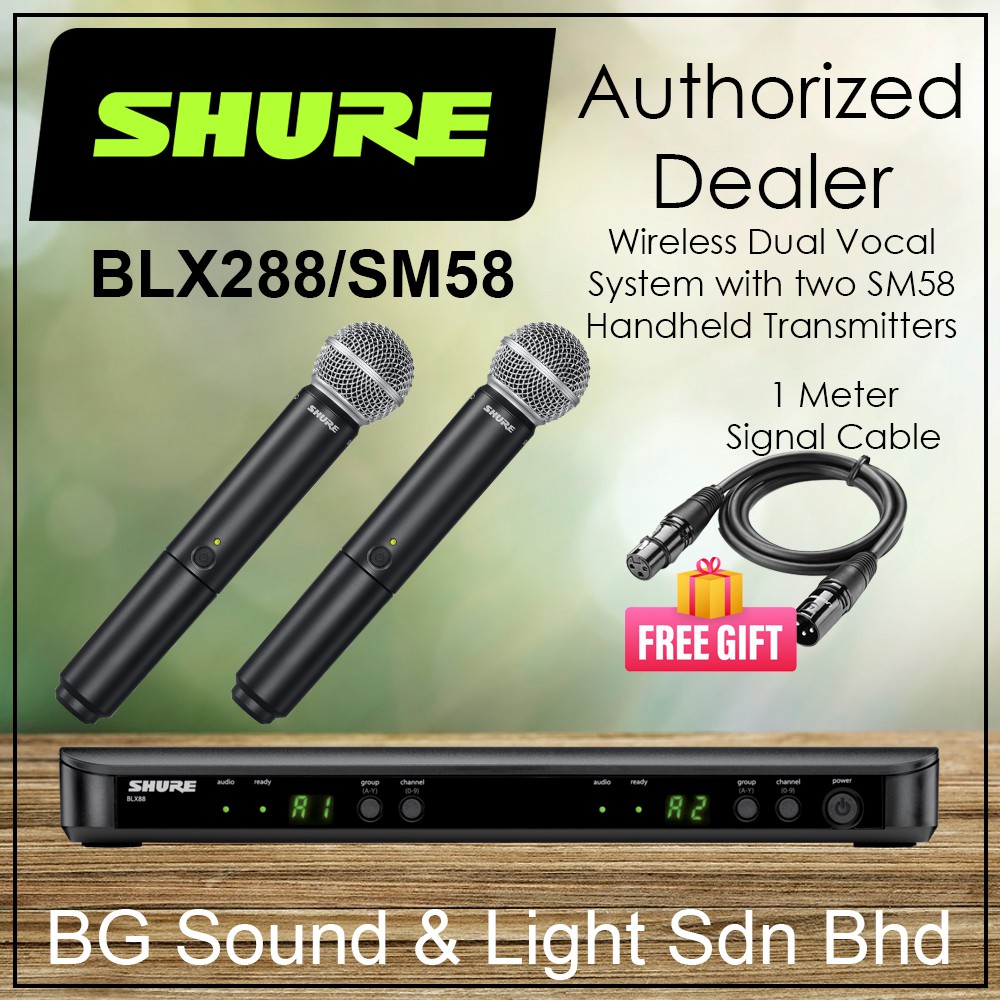 Shure BLX288/SM58 Dual-Transmitter Handheld Wireless System with 2 SM58 ...