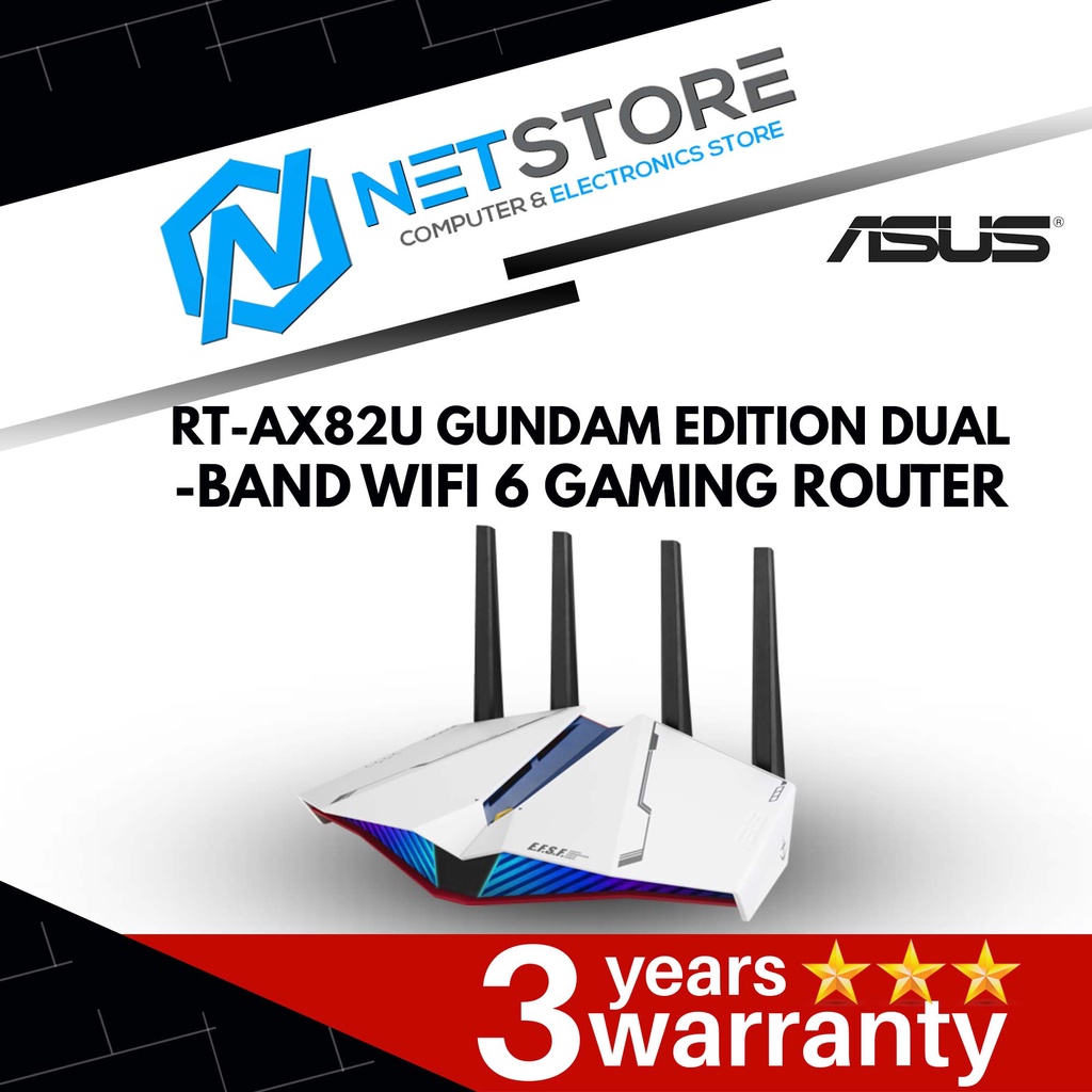 ASUS RT-AX82U GUNDAM EDITION DUAL-BAND WIFI 6 GAMING ROUTER - 90IG05G0 ...