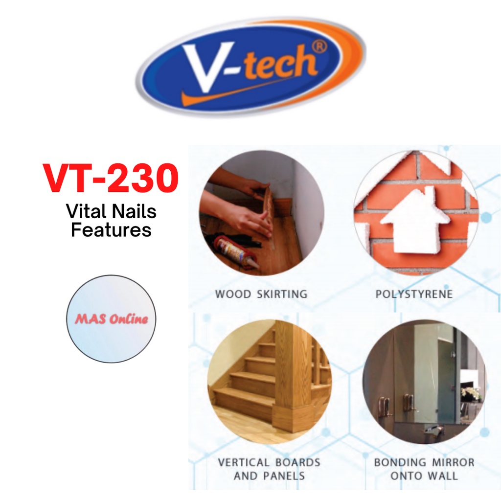 Vtech VT-230 Maxbond Vital Nails High Performance Construction Silicone ...