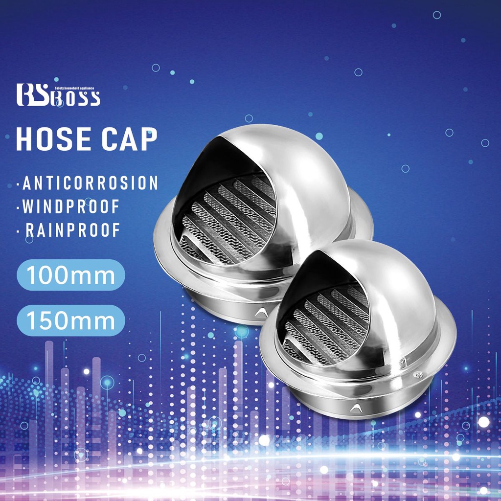 BSBOSS Stainless Steel Hood Ducting Cap For Ducting Hose (4-8 ...