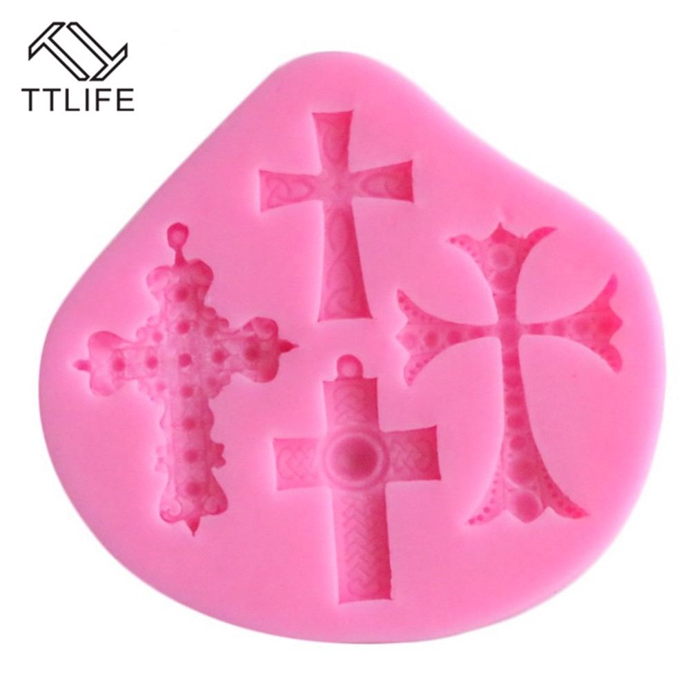 TTLIFE 7 Styles Cross Shape Fondant Cake Silicone Mold Reverse Forming ...