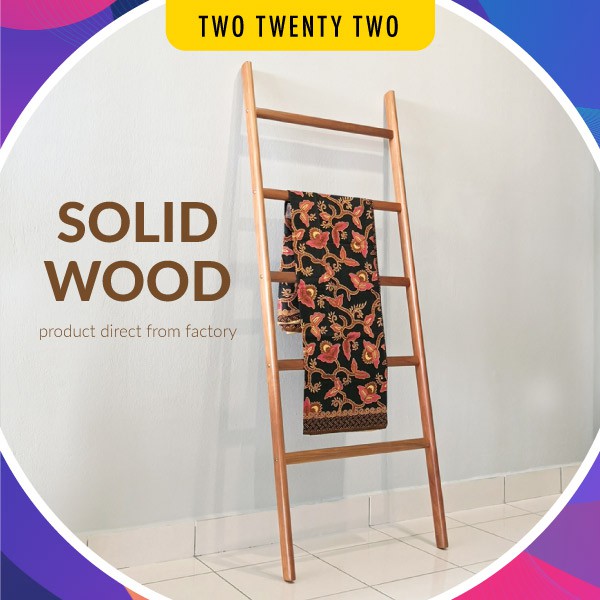 Decorative Towel Ladder Solid Wood Nyatoh Wood Home Decor Hanger ...