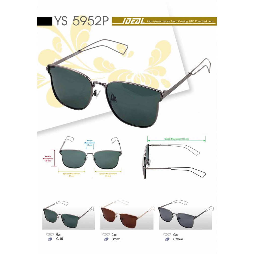 Ideal YS 5952P Women's High-Performance Hard Coating TAC Polarized Lens ...