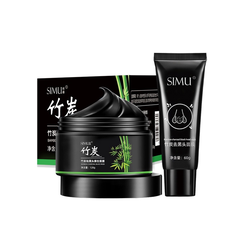 Simu Facial Bamboo Charcoal Blackhead Removal Mask Cream Activated ...