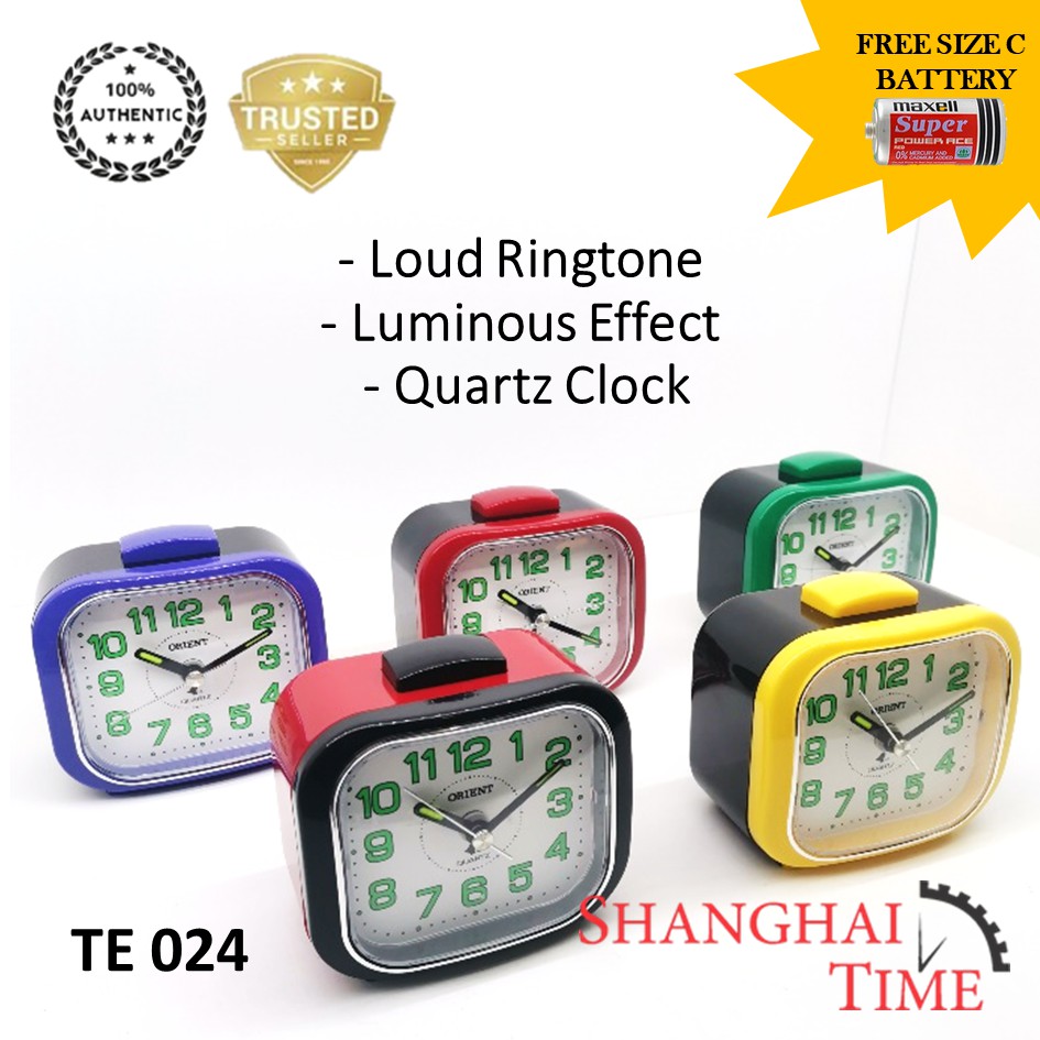 Orient Japan Quartz Alarm Clock Table Clock White Dial TE 024 | Shopee ...