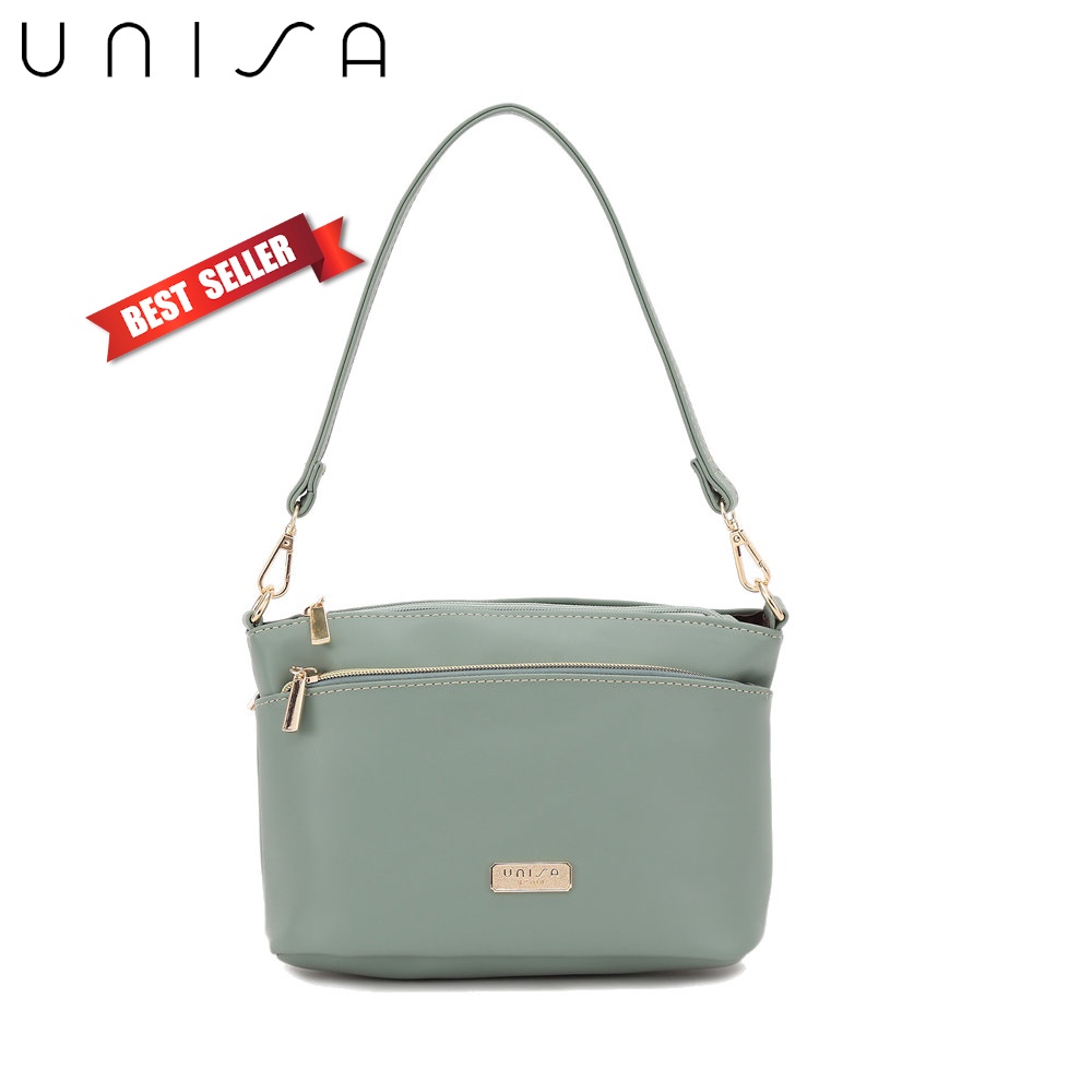 UNISA Faux Leather Convertible Top Handle Bag (Beige/Black/Khaki/Pink ...