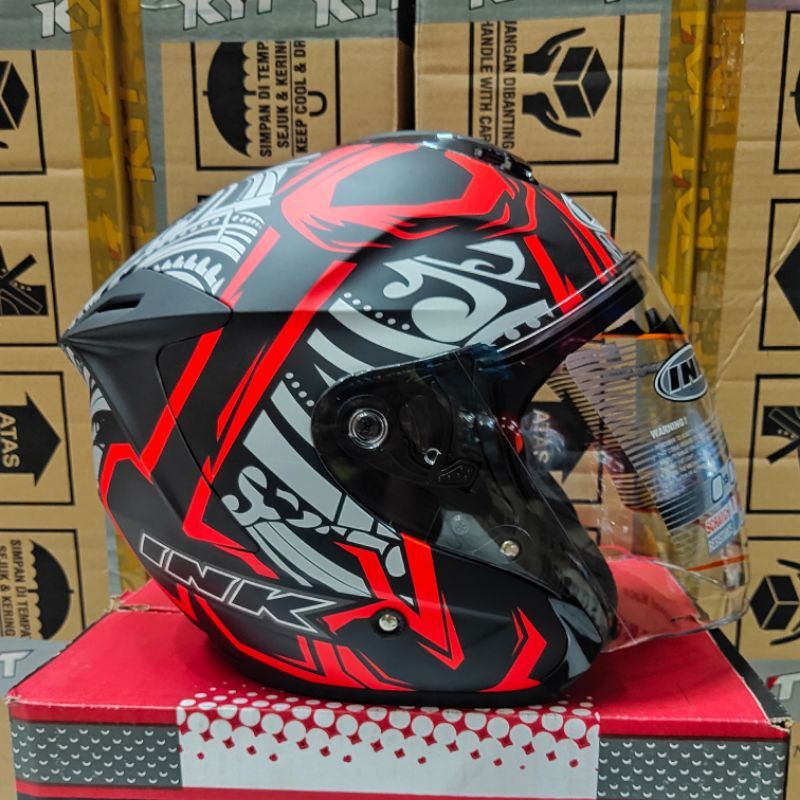 Half FACE INK DYNAMIC MOTIF Helmet | Shopee Malaysia