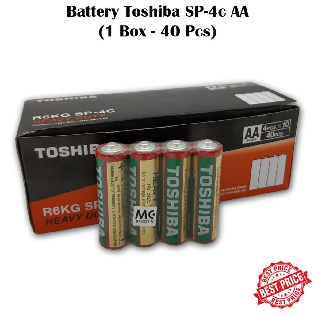 Toshiba Heavy Duty AA 1.5V Battery [1Box-40Pcs]/Bateri Toshiba AA ...