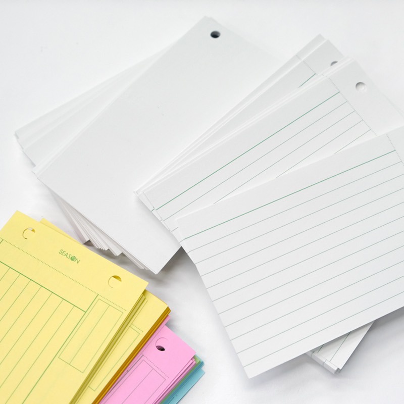 Data Card 50K 2 Holes Horizontal Line Blank Color Supplementary Page ...