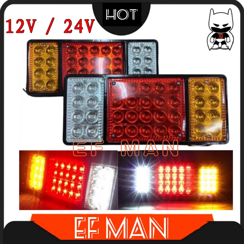 UNIVERSAL LORRY REAR LED TAIL LAMP 12V 24V ISUZU NPR NHR HICOM HINO ...