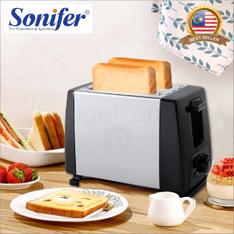 SONIFER SF-6007 Toaster Automatic Pop Up 2 Slices Fast Heating Bread ...
