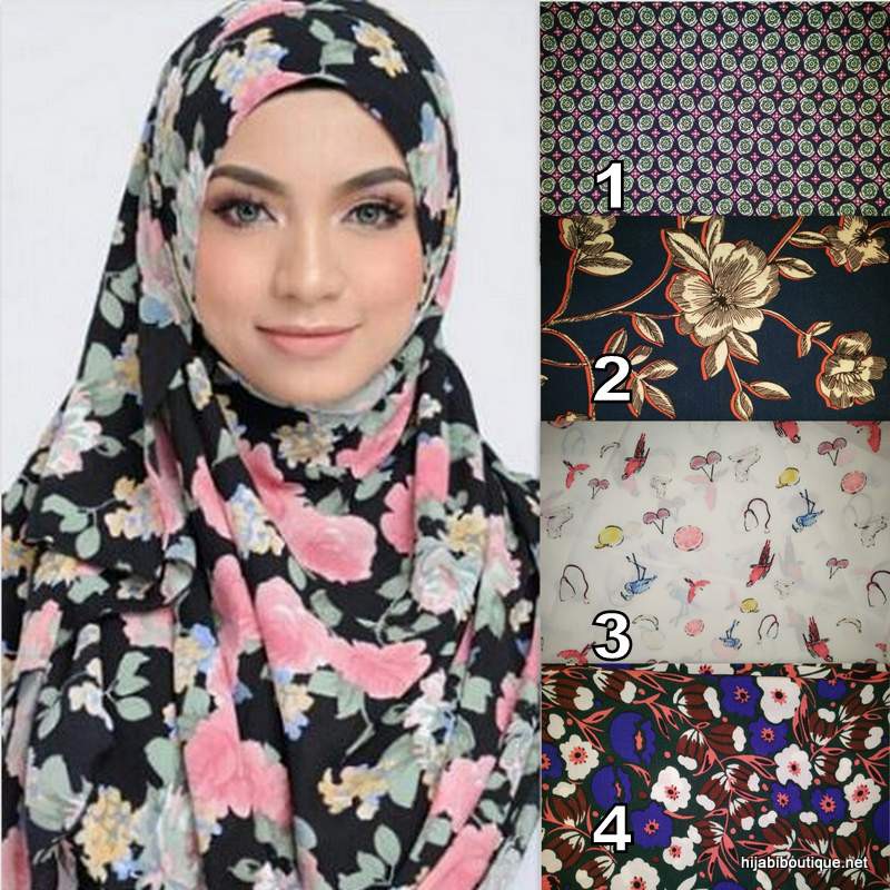 Tudung instant 2 muka bubble shawl printed / corak | Shopee Malaysia