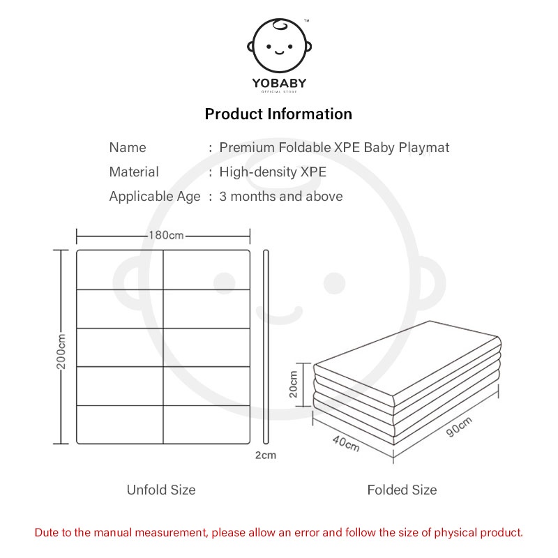 【CLEARANCE】[ UPGRADE] 1.8 & 2.0CM - 200cm x 180cm Thickened Foldable ...