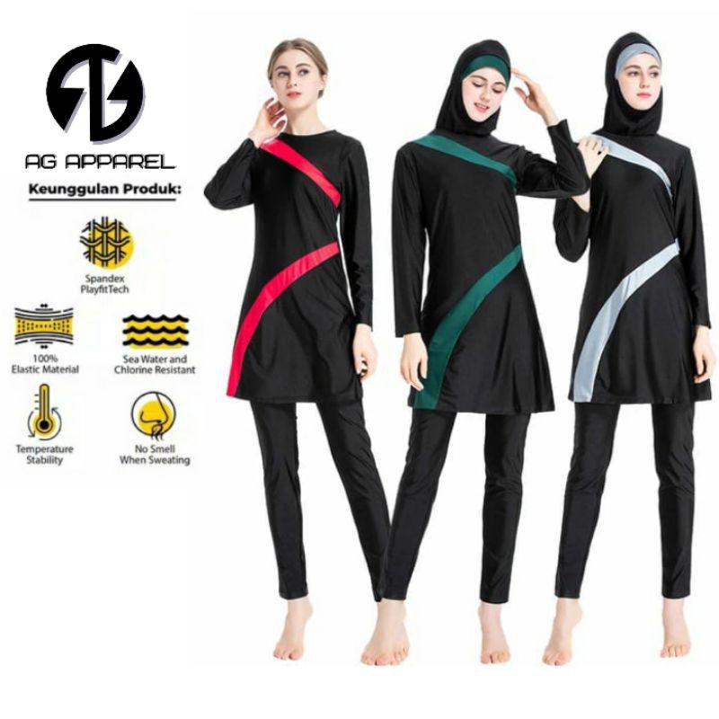 Muslim hijab swimsuit/Shar'i Muslim swimsuit | Shopee Malaysia