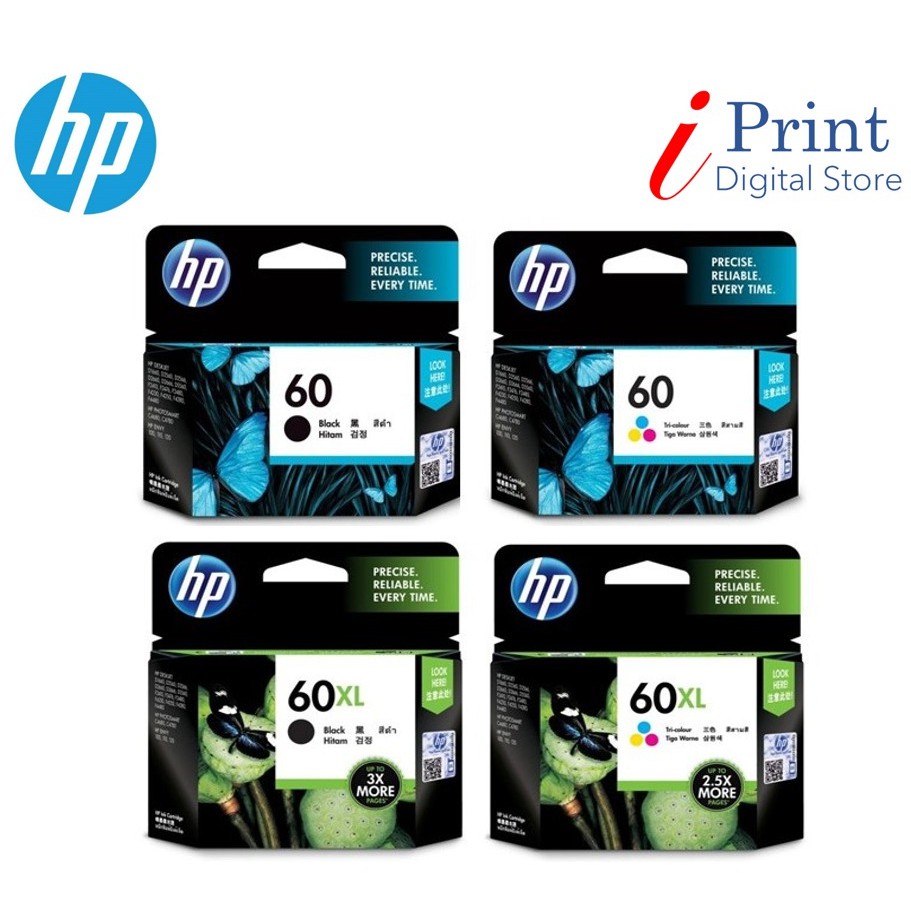 HP 60 / 60XL BLACK/TRI-COLOR INK CARTRIDGE [100% ORIGINAL] | Shopee ...