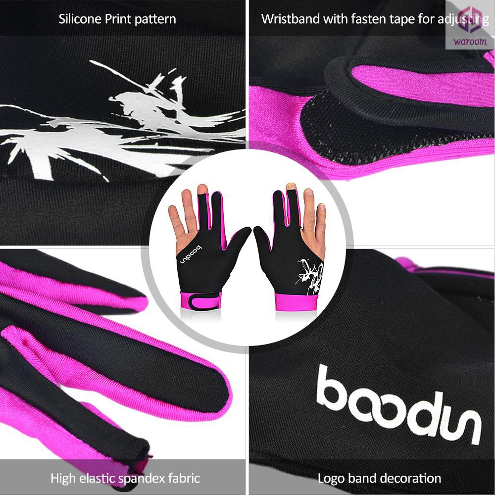 [T&N]BOODUN 1Piece Billiard Glove 3 Fingers Cue Sports Glove Men Women Billiard Shooters Right ...