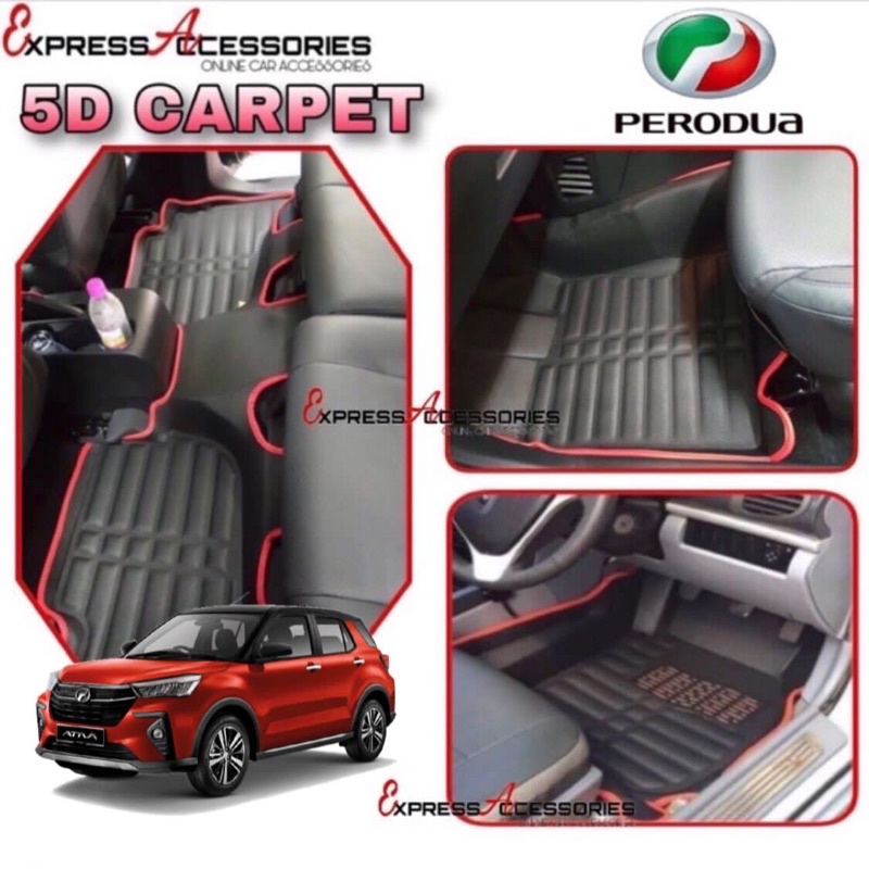 ⚡️NEW MODEL ⚡️ PERODUA ATIVA 5D CARPET CUSTOMIZED FIT FLOOR MAT LAPIK ...